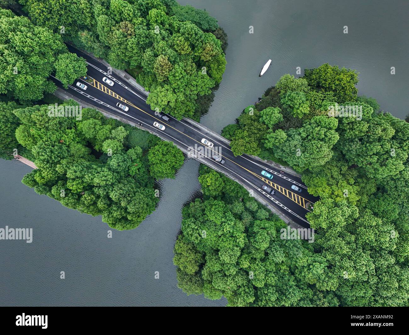 Hangzhou, China. 08th June, 2024. An aerial photo is showing the summer ...