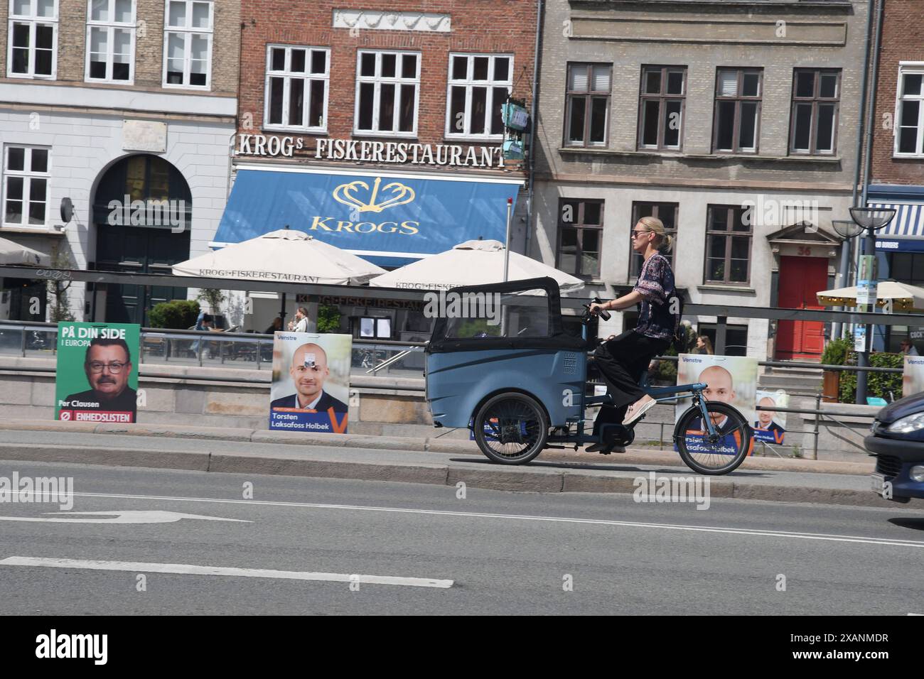 Copenhagen/ Denmark/07 JUNE 2024/ Cargo bikes are very popular in ...