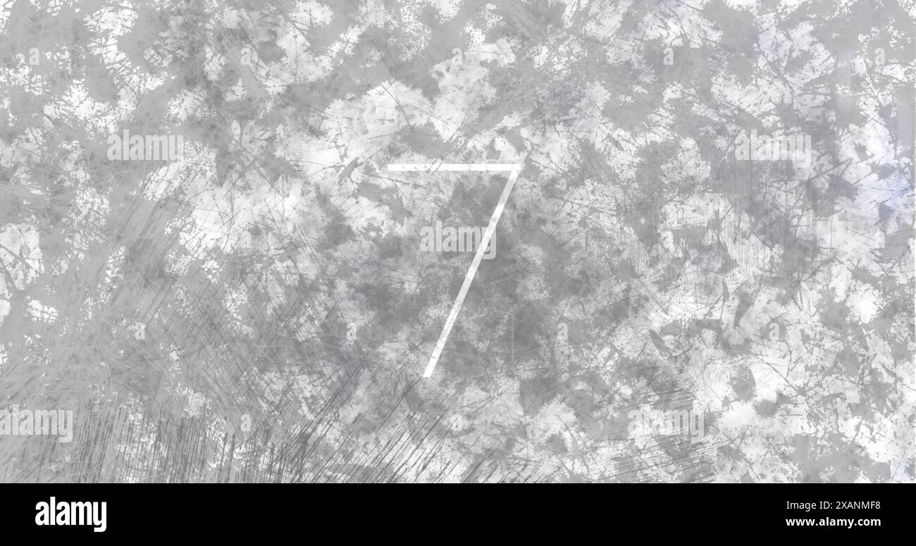 Number seven is displayed in center of textured, abstract background ...
