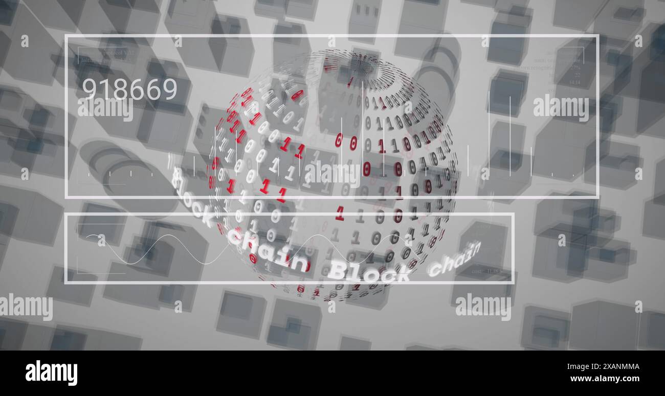 An image of a globe rotating on a transparent background with data ...