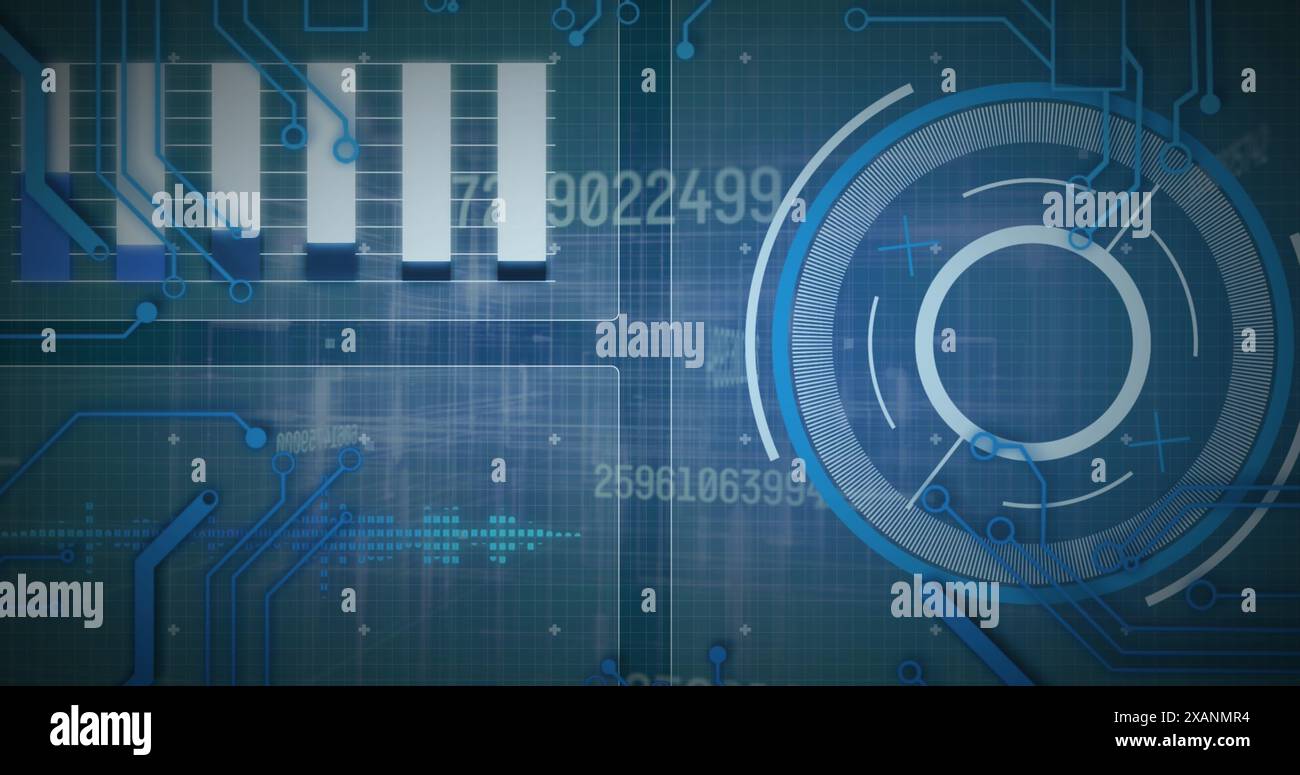 Image Of Data Processing Scope Scanning And Computer Circuit Board