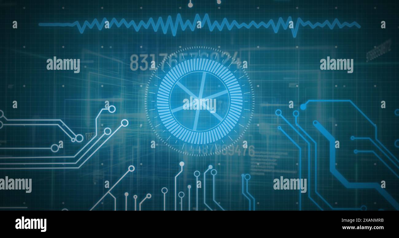 Image Of Data Processing Scope Scanning And Computer Circuit Board