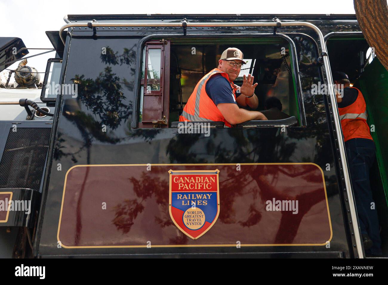Final Spike Steam Tour A Railroader is seen inside of the Empress 2816 ...