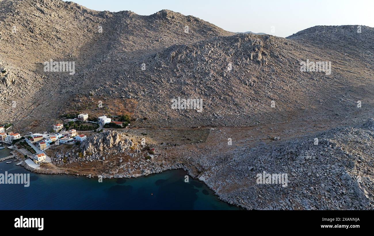A view of Pedi, a small fishing village in Symi, Greece, where a search ...
