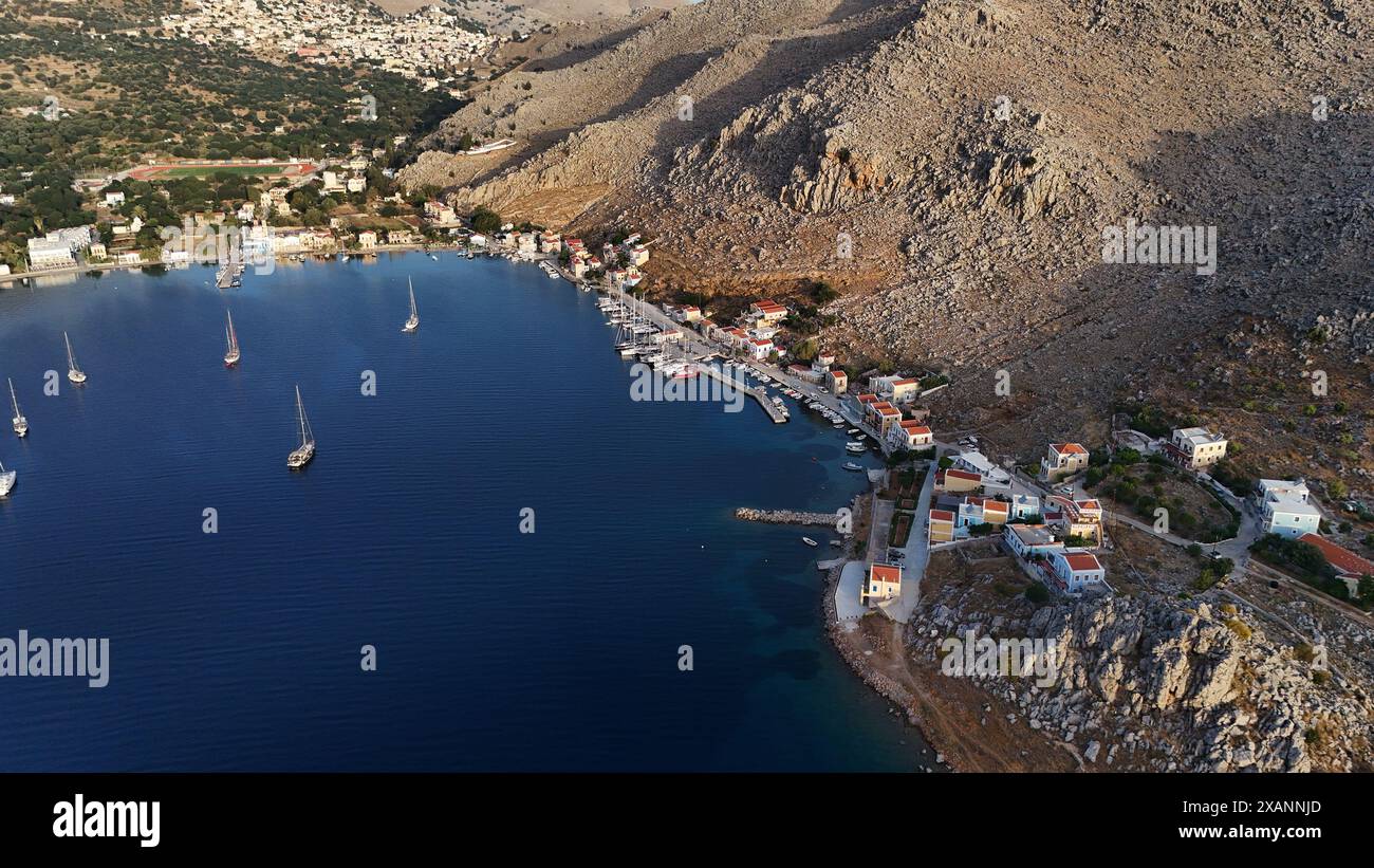 A view of Pedi, a small fishing village in Symi, Greece, where a search ...