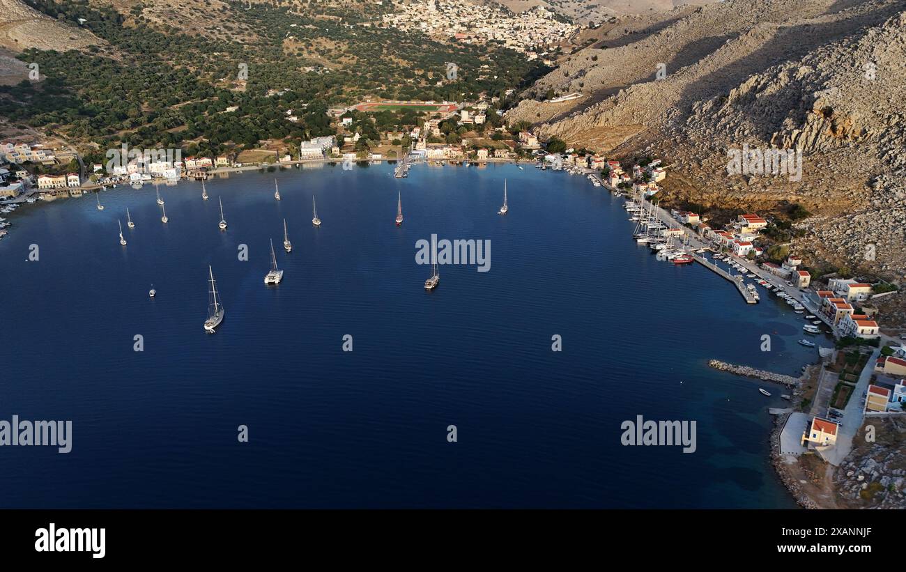 A view of Pedi, a small fishing village in Symi, Greece, where a search ...