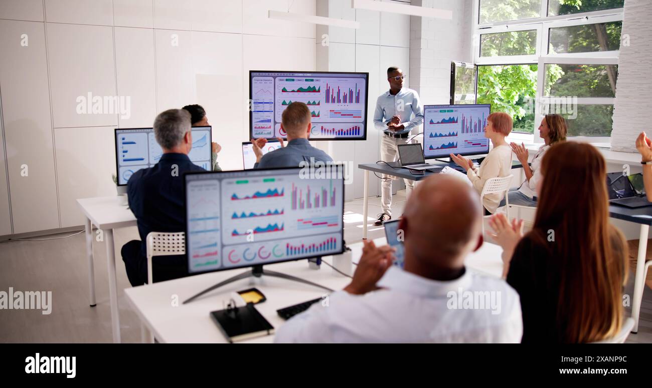 KPI Dashboard Graph Presentation In Classroom. Business Training Stock ...