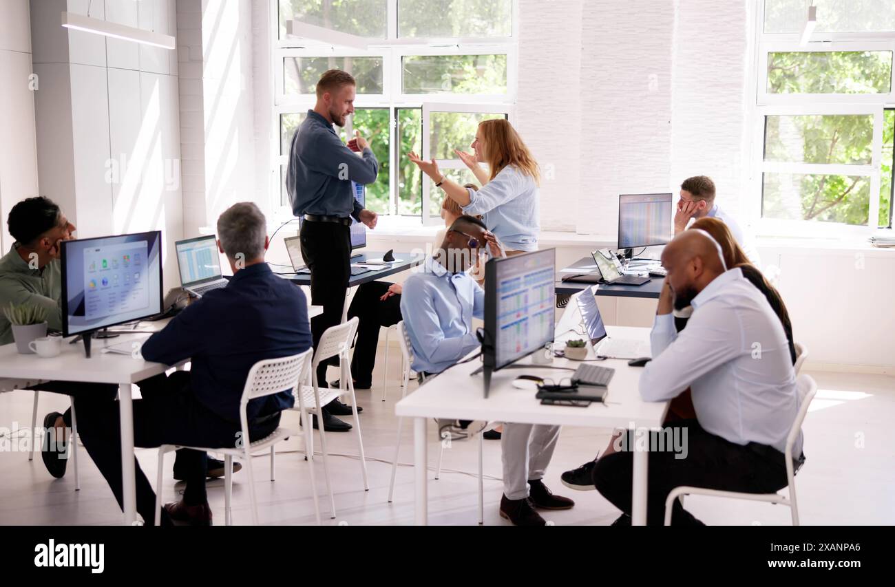 Angry Office Business Meeting Argument. People Arguing And Fighting Stock Photo - Alamy