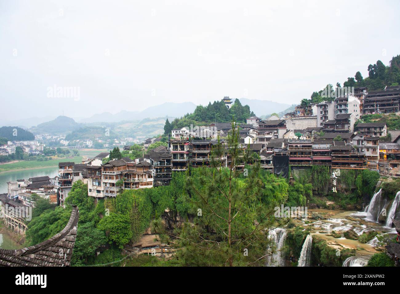 Cityscape historic building antique architecture of Furong Zhen Tujia ...