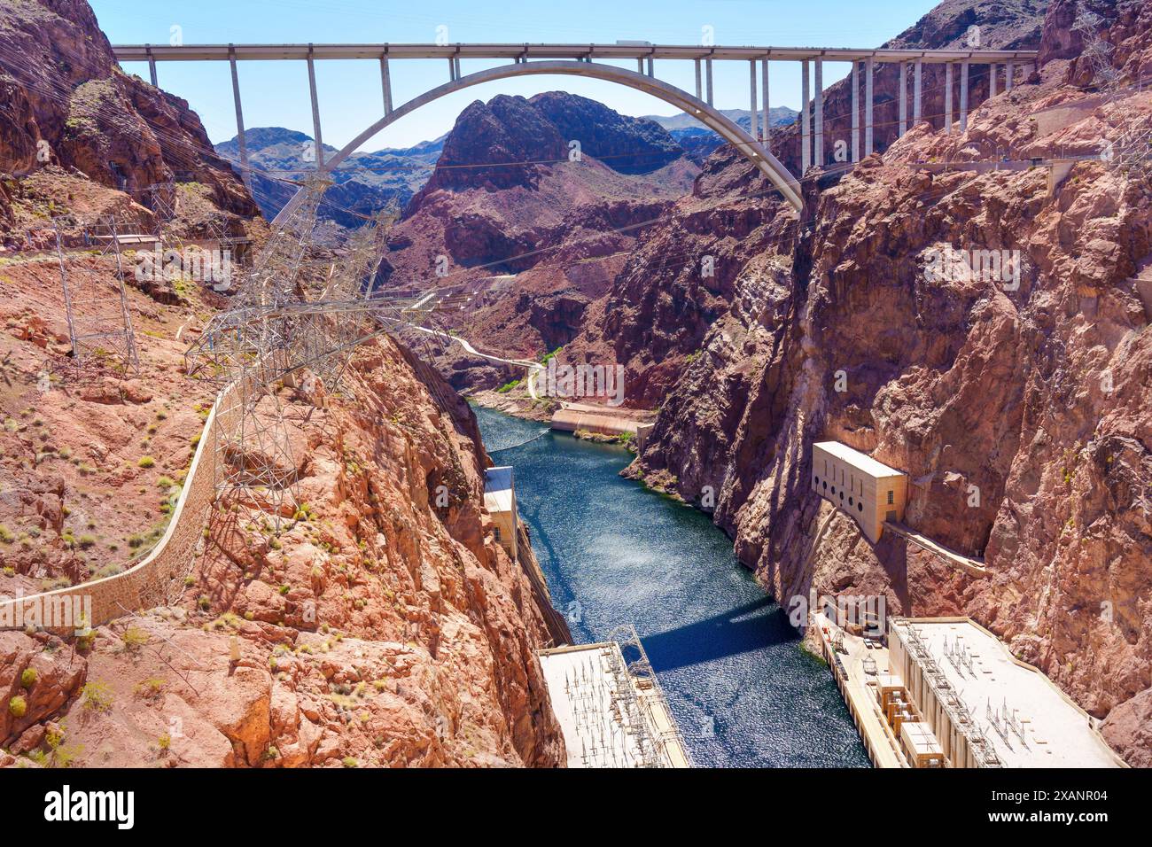 Iconic Hoover Dam Infrastructure and Canyon Bridge Stock Photo - Alamy