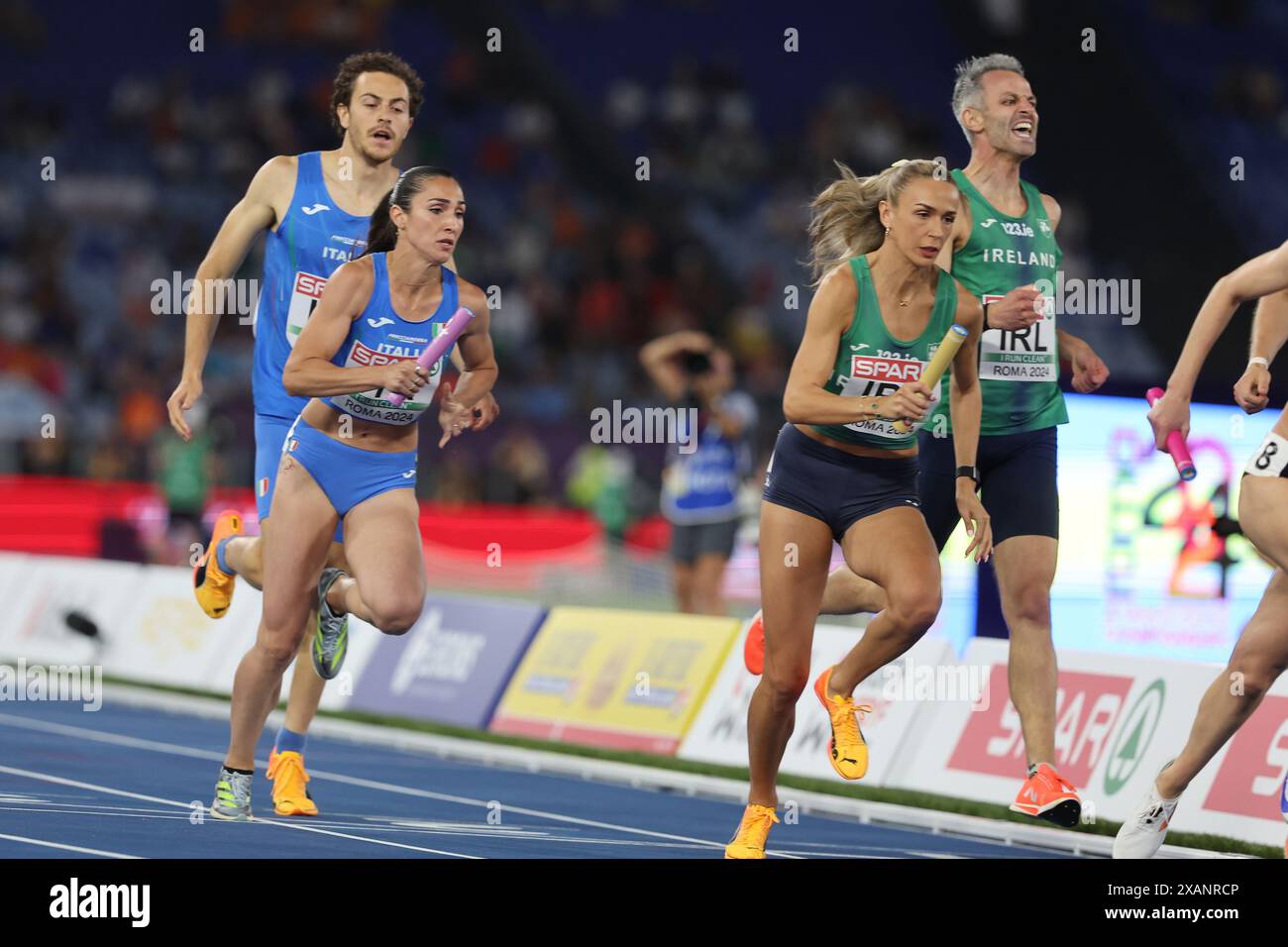 Rome, Italy 7.06.2024: Christopher O'DONNELL, Rhasidat ADELEKE, Thomas BARR, Sharlene MAWDSLEY ...