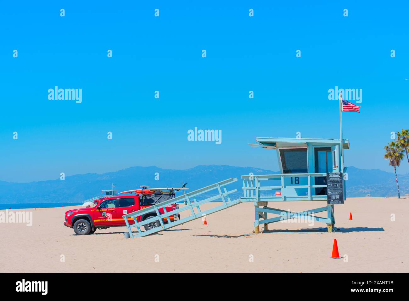 Los Angeles, California - April 3, 2024: Iconic lifeguard tower at ...