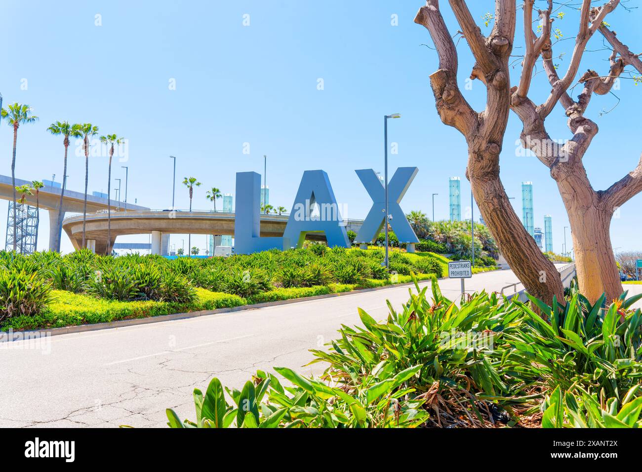 Los Angeles, California - April 8, 2024: LAX letters positioned on a ...