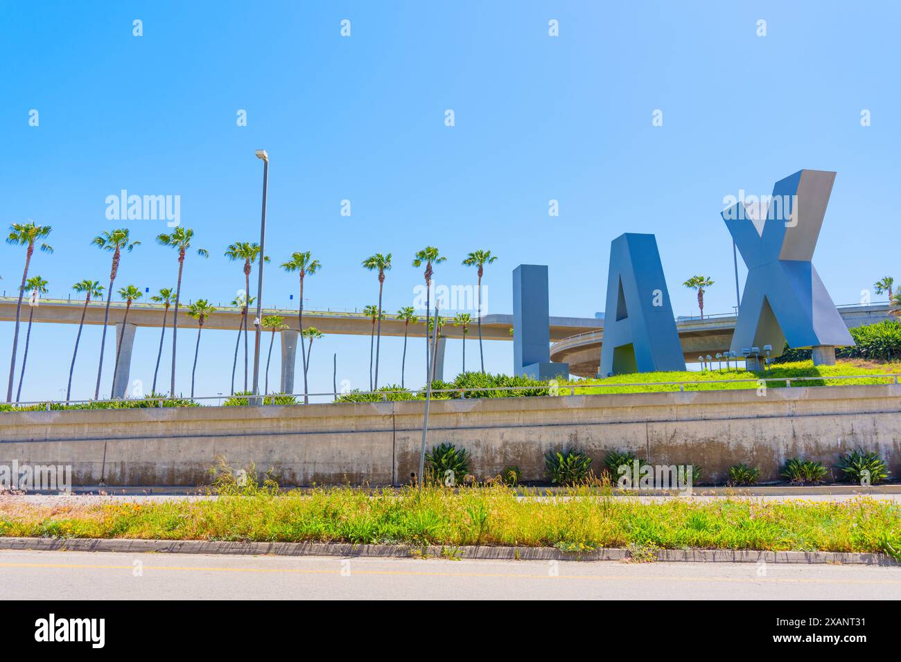 Los Angeles, California - April 8, 2024: LAX sign as seen from the road ...