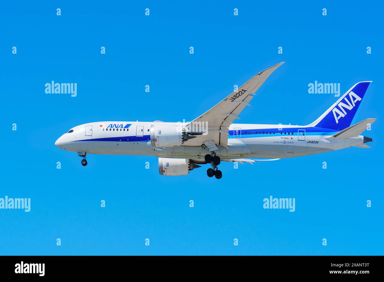 Los Angeles, California - April 9, 2024: Side view of an ANA (All ...