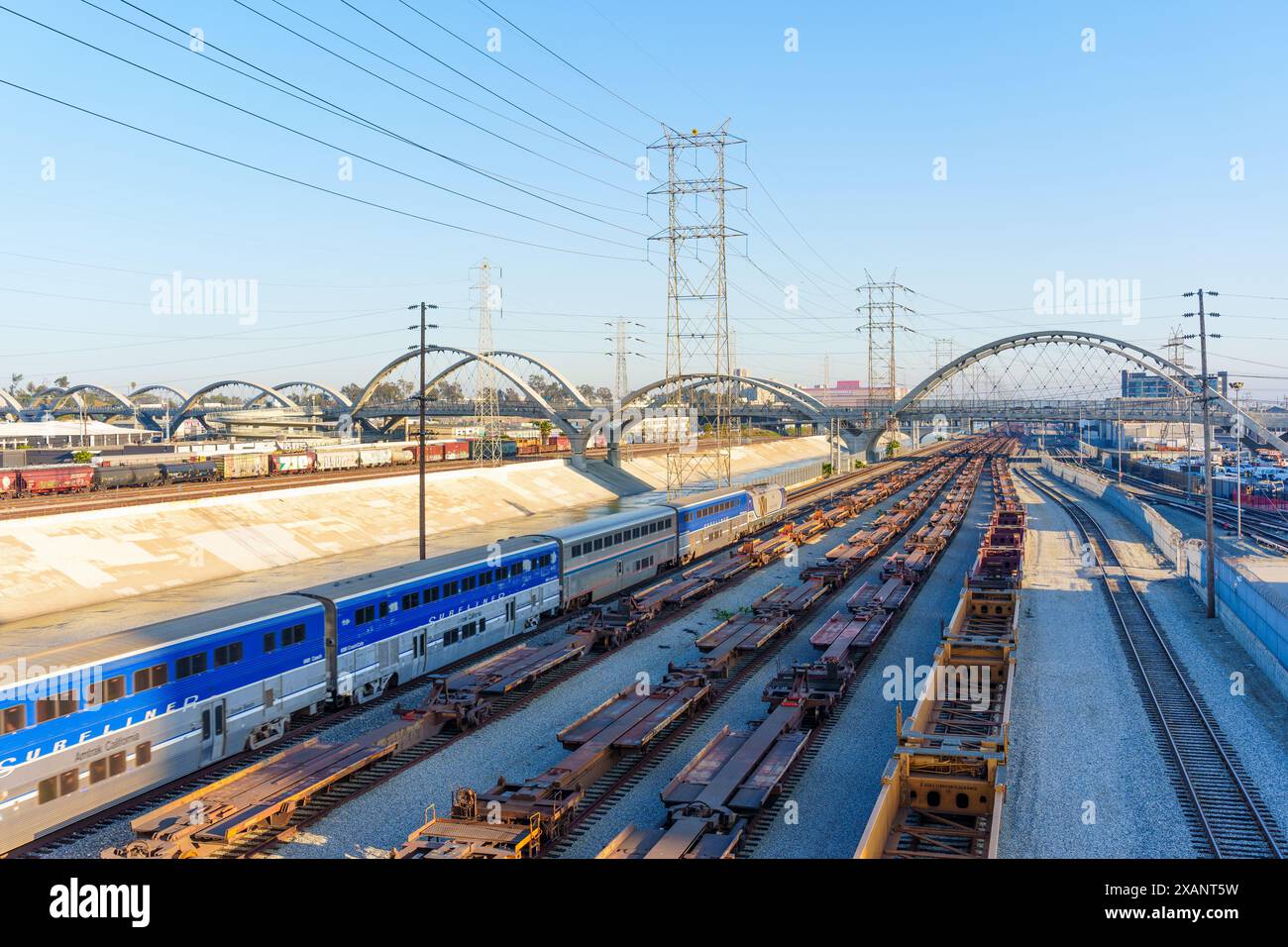 Los Angeles, California - April 12, 2024: Iconic 6th Street Bridge with ...