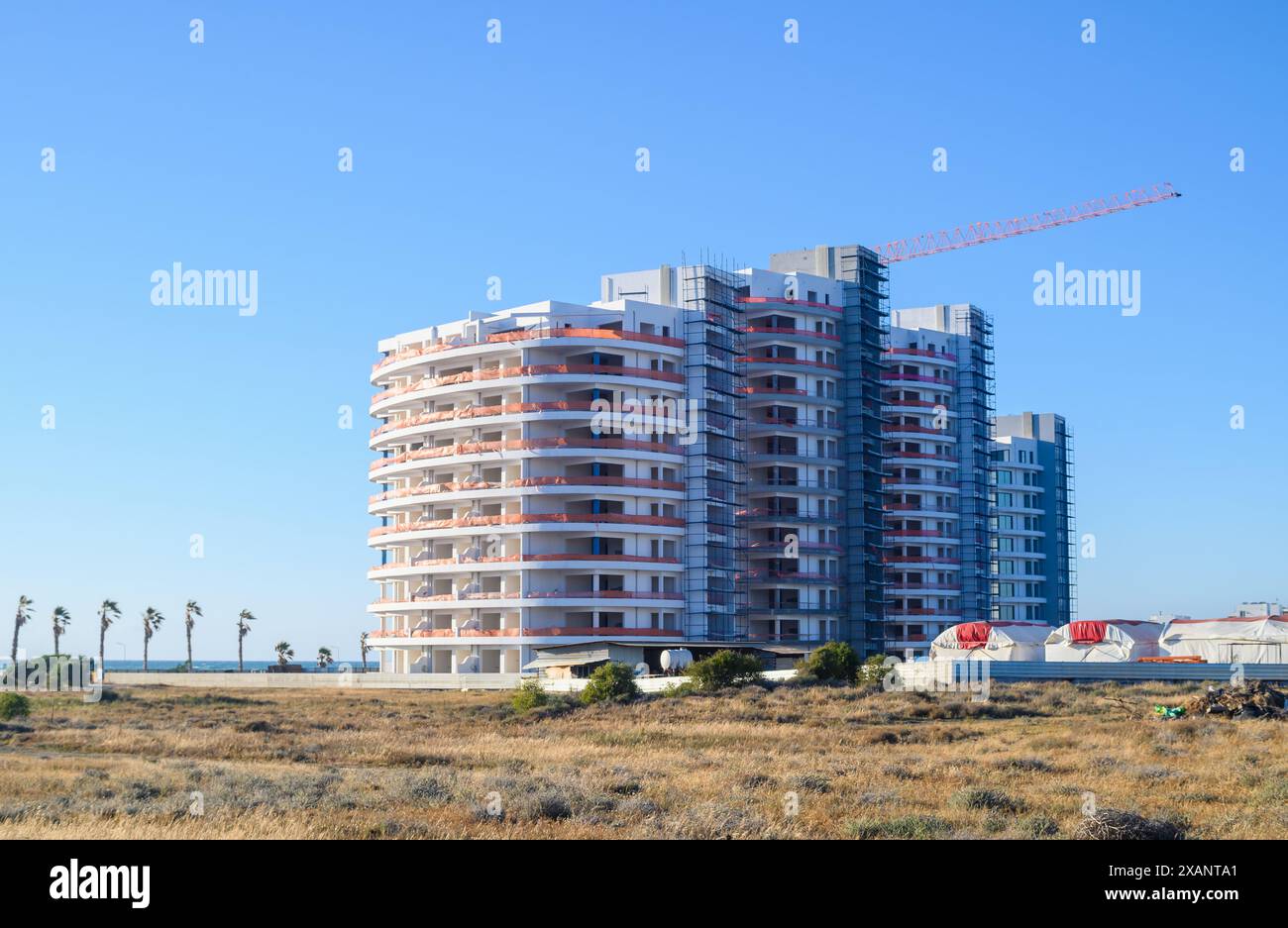 tower crane builds a residential complex near the Mediterranean Sea 4 ...