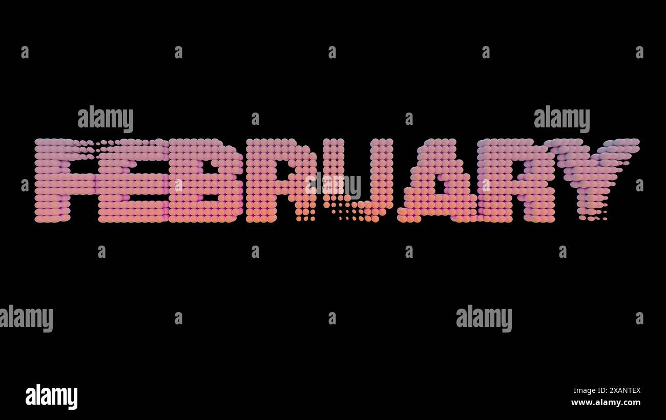 FEBRUARY - 3D Pastel Gradient Isolated Stock Photo - Alamy