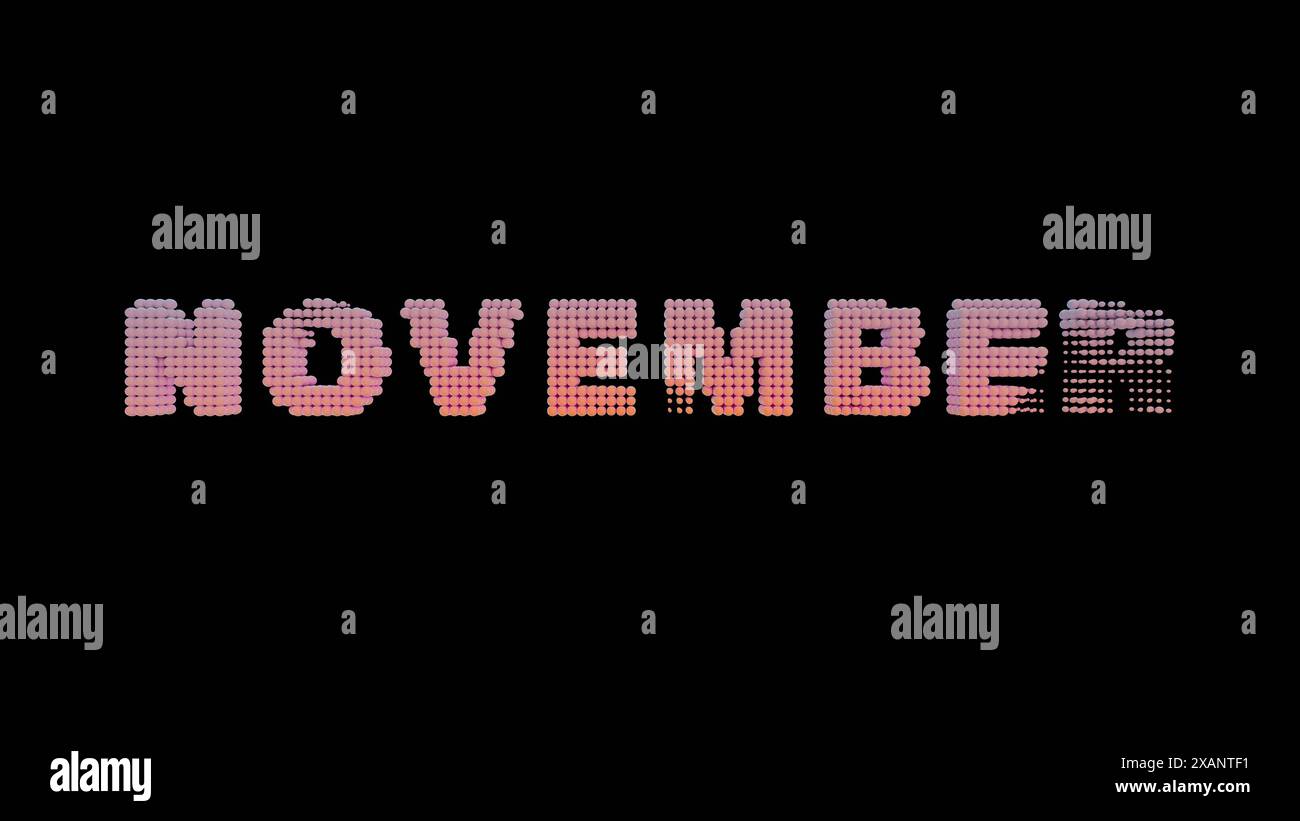 NOVEMBER - 3D Pastel Gradient Isolated Stock Photo - Alamy