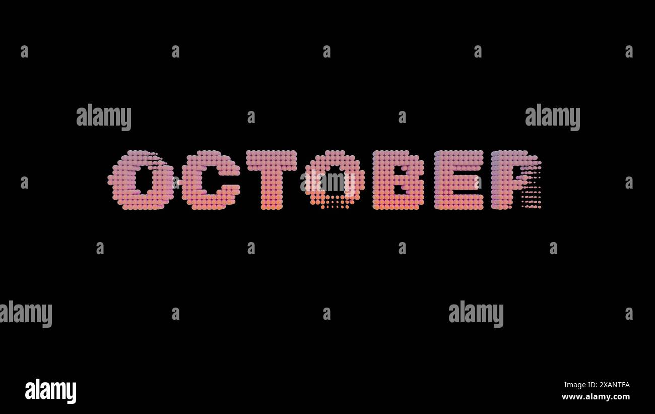 OCTOBER - 3D Pastel Gradient Isolated Stock Photo - Alamy