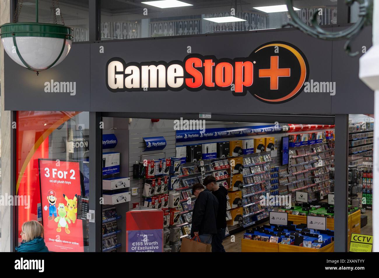 DUBLIN, IRELAND - 25 MARCH 2023: GameStop store with a prominent logo ...