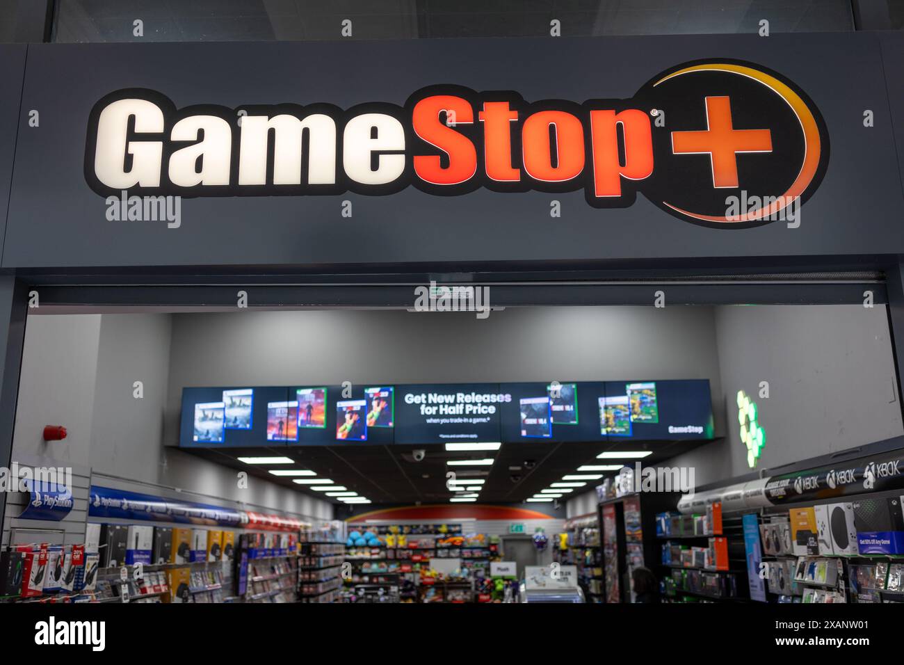 DUBLIN, IRELAND - 25 MARCH 2023: GameStop store with a prominent logo ...