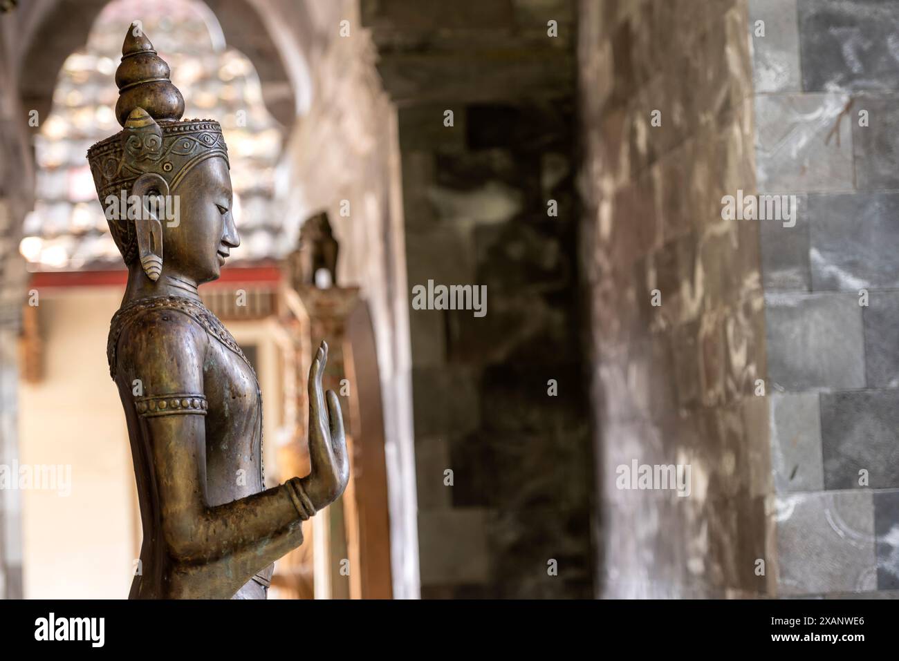 Candi Mendut, Magelang, Indonesia - May, 22th 2024. Stone statue of ...