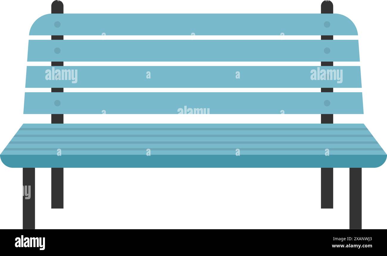 Bench icon in flat style. Comfortable rest vector illustration on ...
