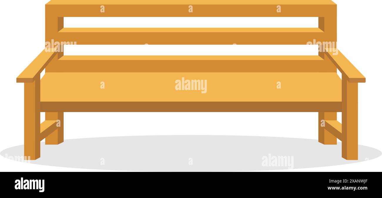 Bench icon in flat style. Comfortable rest vector illustration on ...