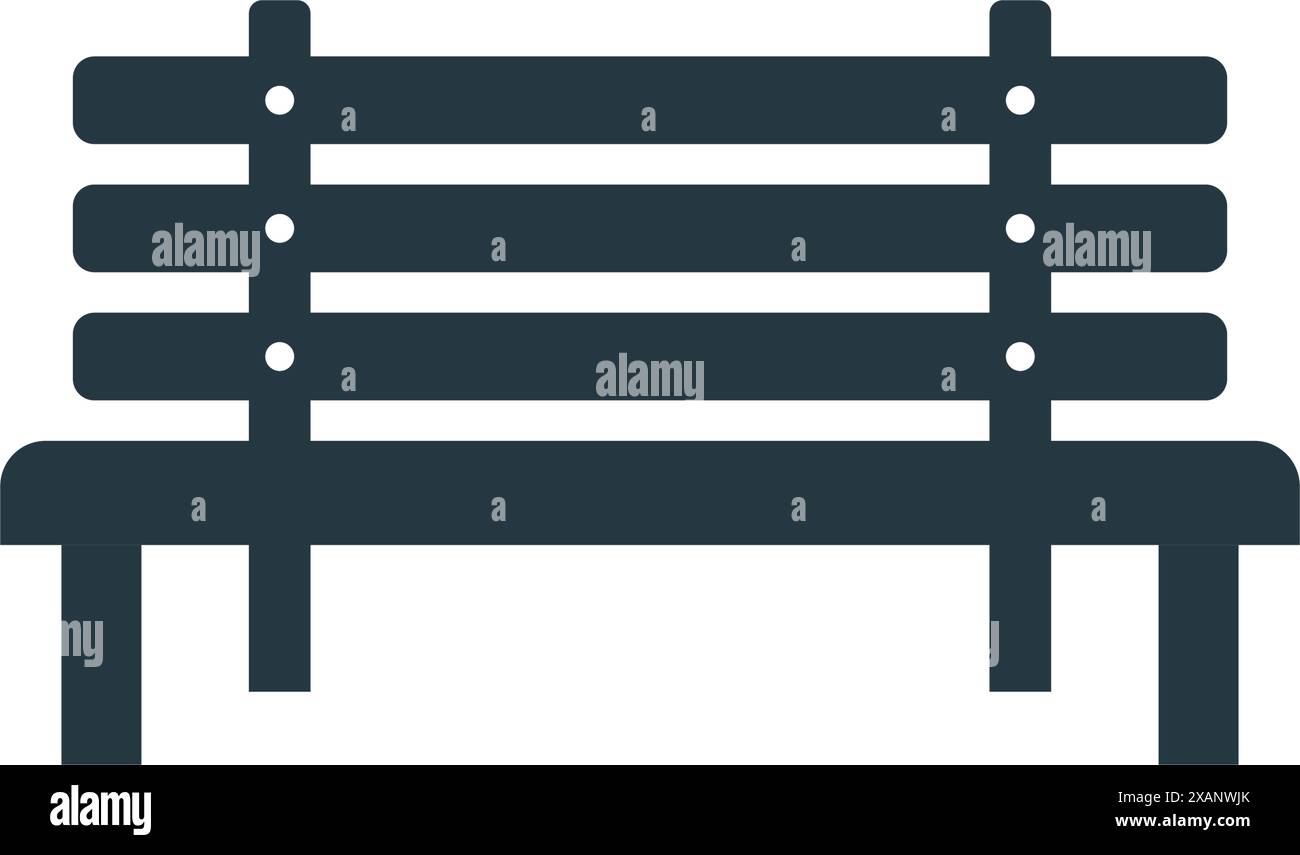 Bench icon in flat style. Comfortable rest vector illustration on ...