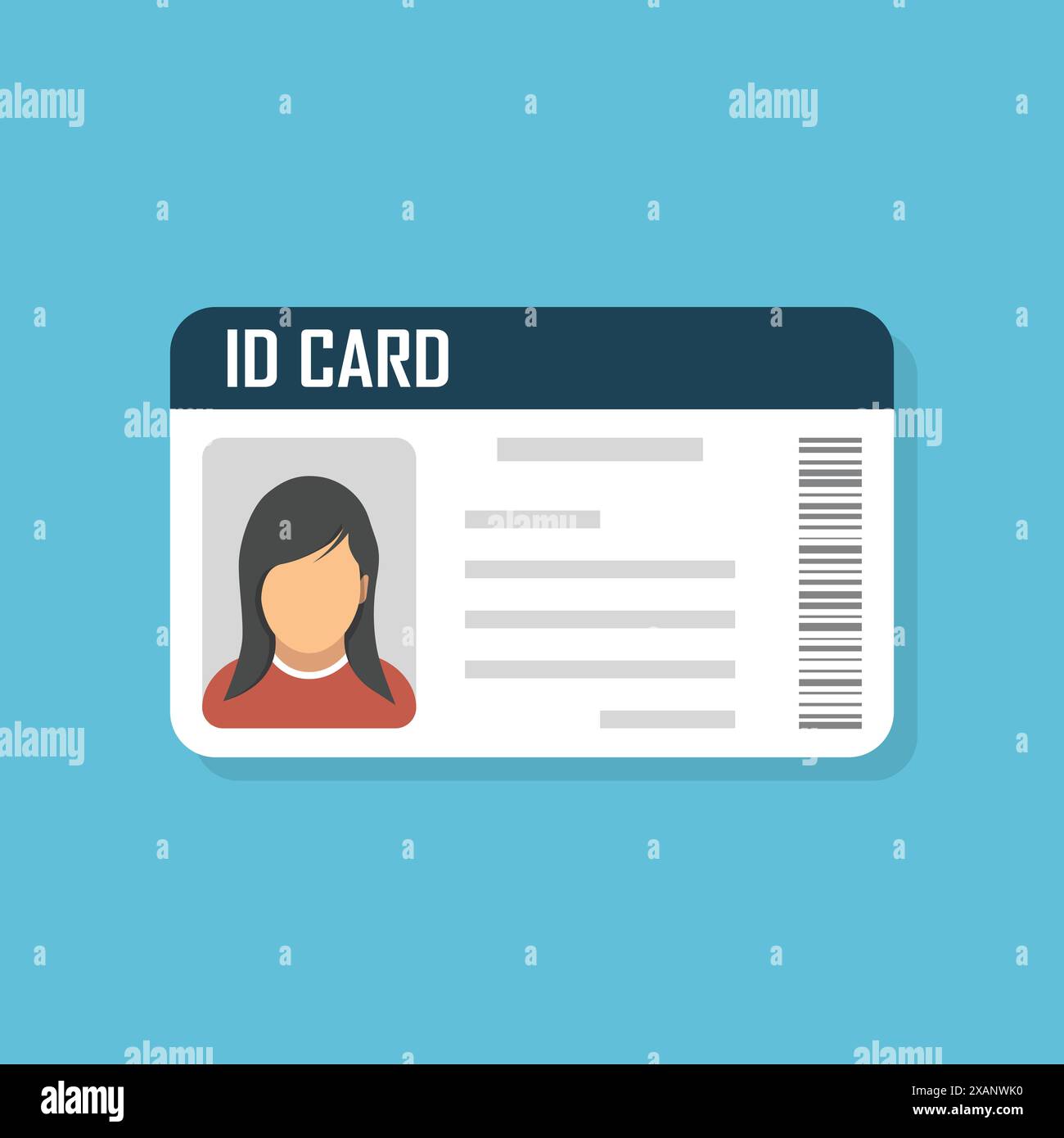 Driver license icon in flat style. Identification document vector ...