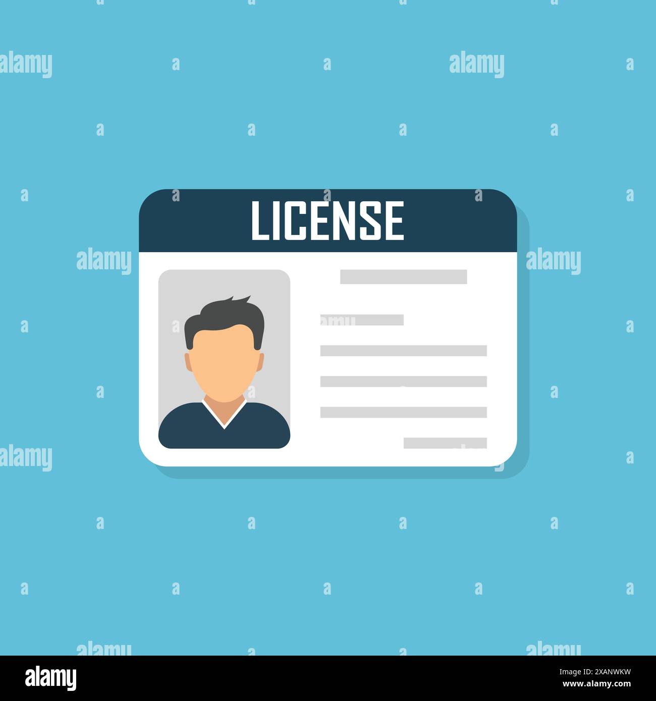 Driver license icon in flat style. Id card vector illustration on ...