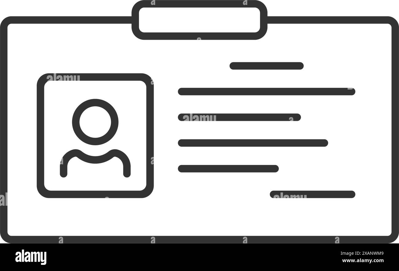 Driver license icon in flat style. Identification document vector ...