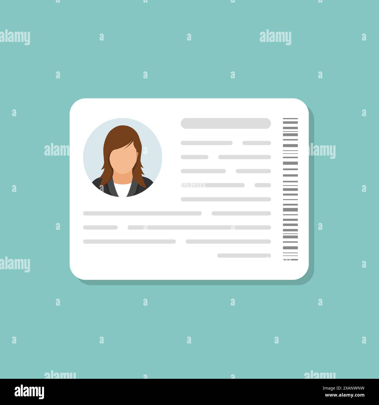 Driver license icon in flat style. Identification document vector ...