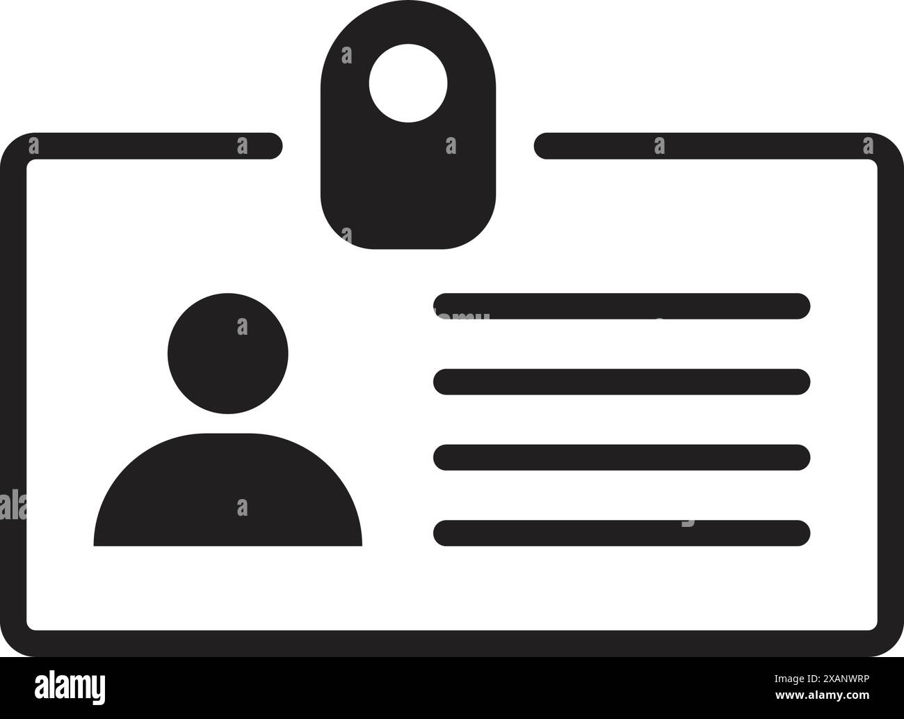 Driver license icon in flat style. Identification document vector ...