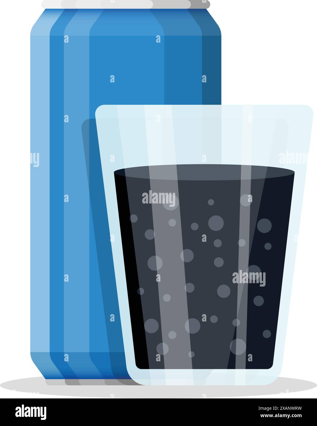 Soda drink icon in flat style. Can and drinking glass vector ...