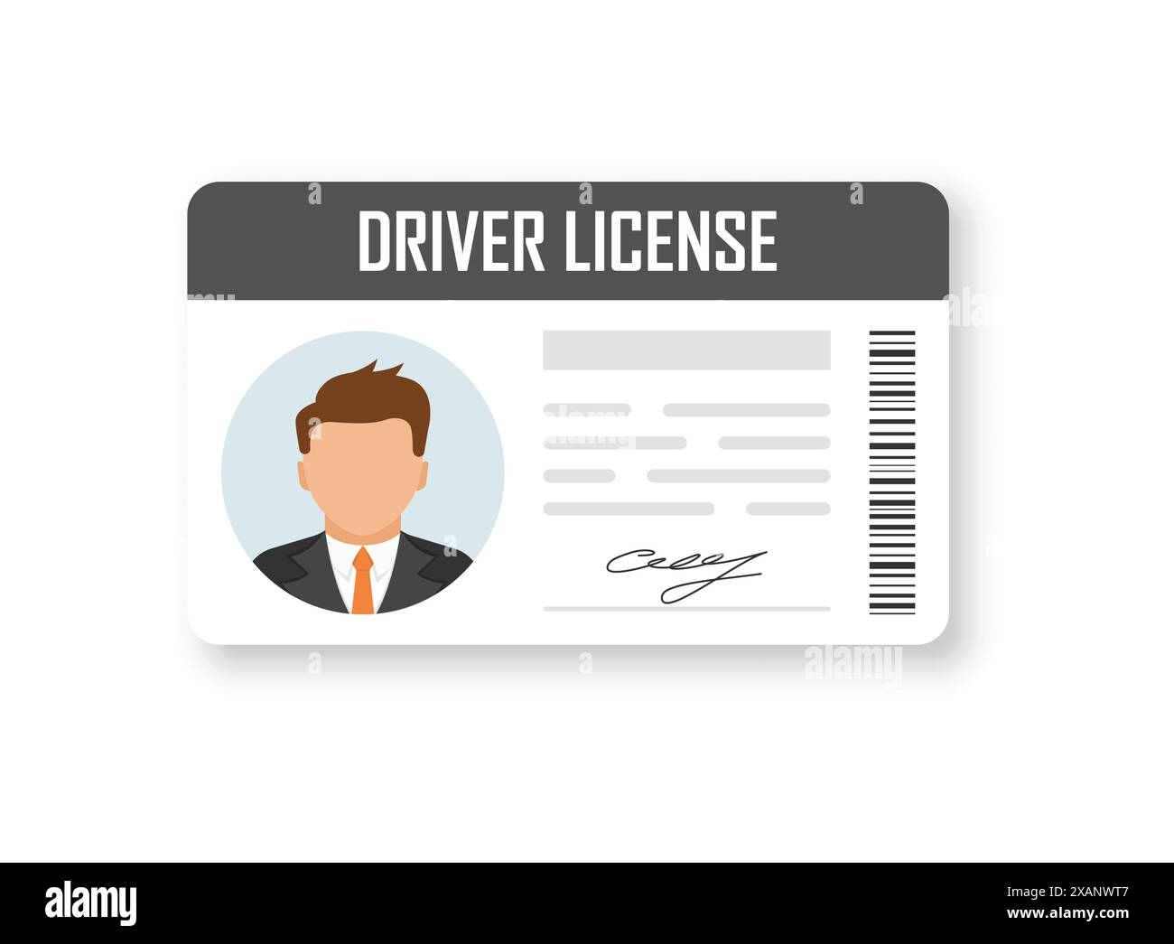 Driver license icon in flat style. Id card vector illustration on ...