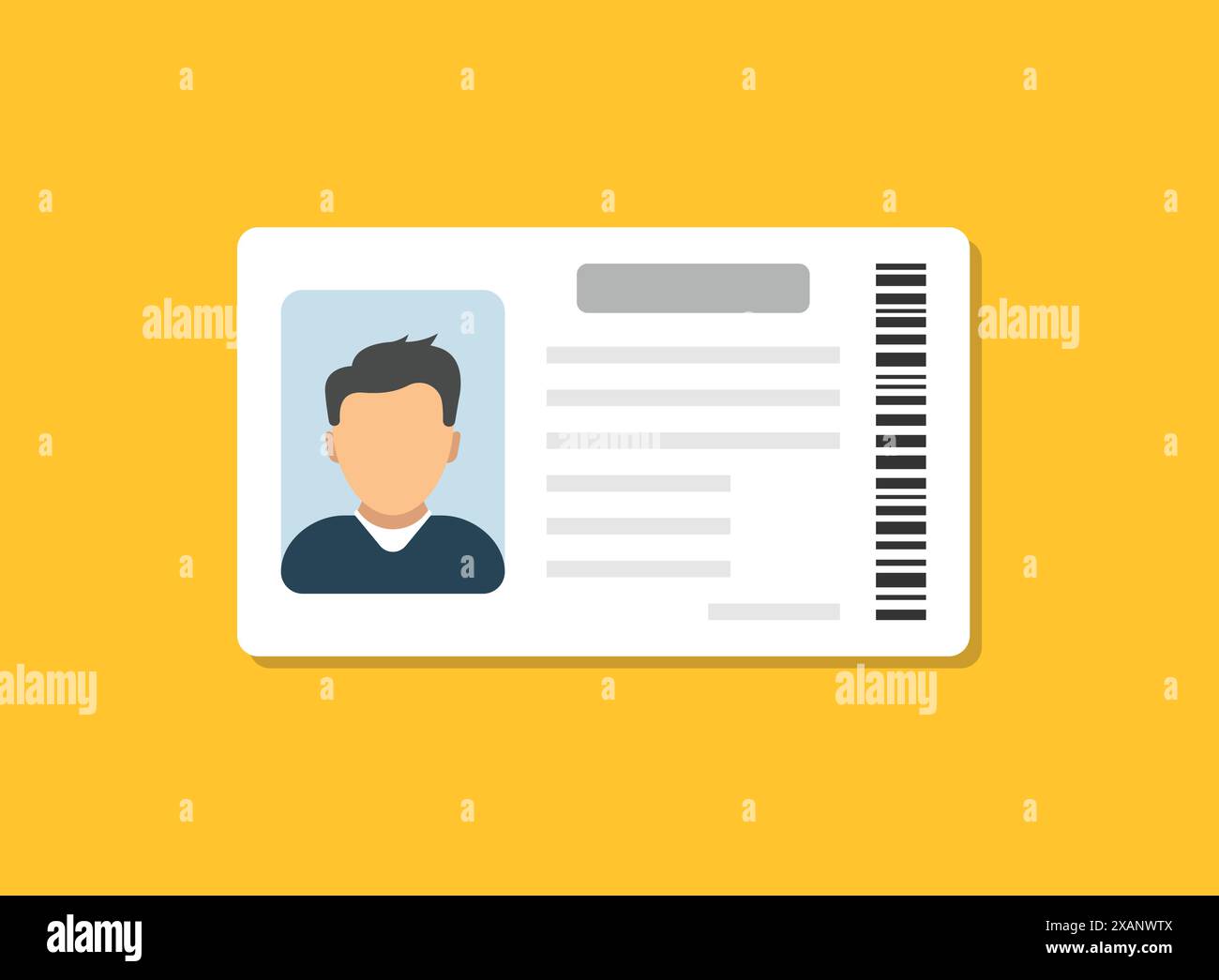 Driver license icon in flat style. Identification document vector ...