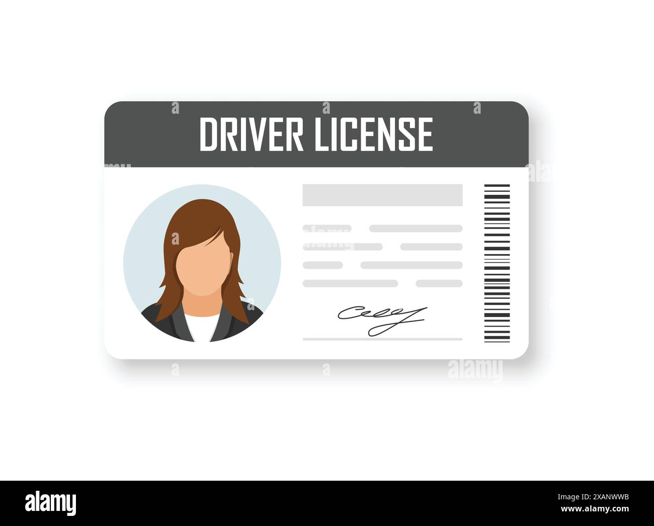 Driver license icon in flat style. Id card vector illustration on ...