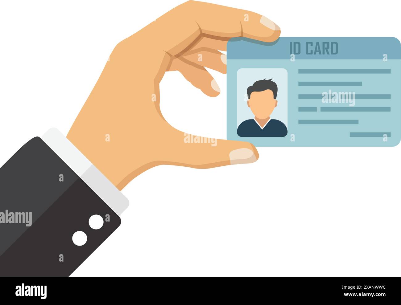 Hand holding driver license icon in flat style. Identification document ...