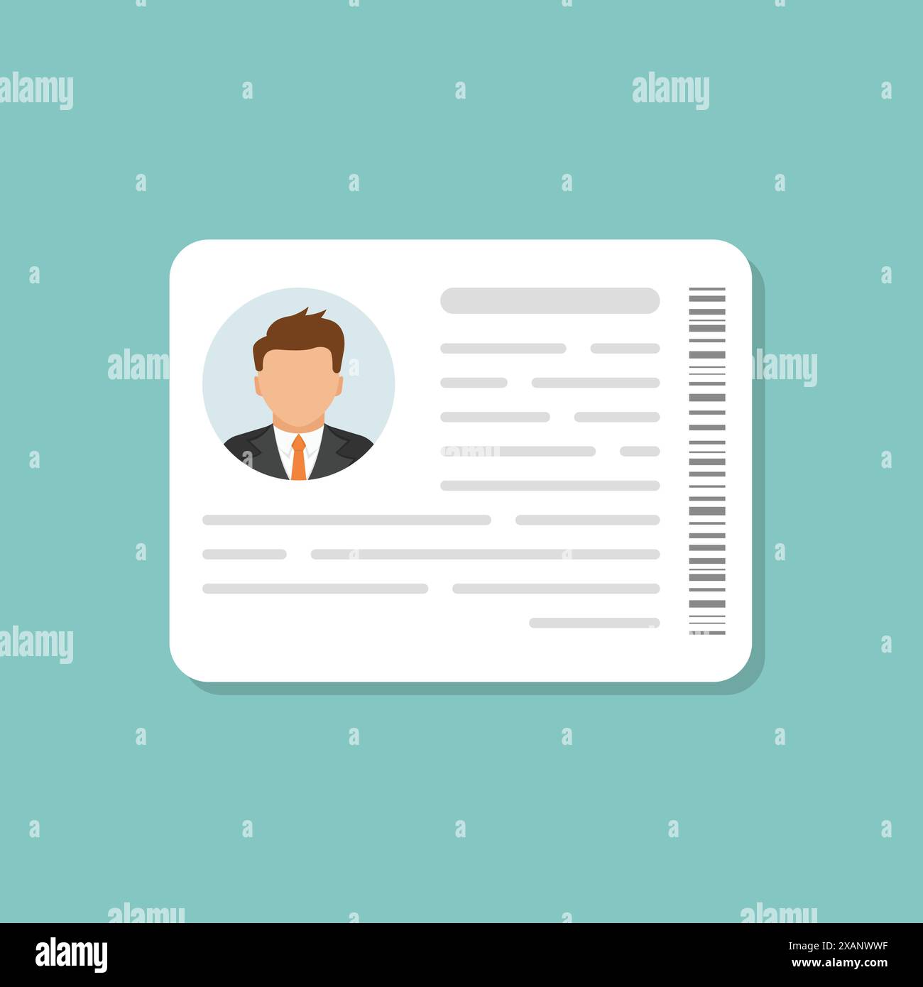 Driver license icon in flat style. Identification document vector ...