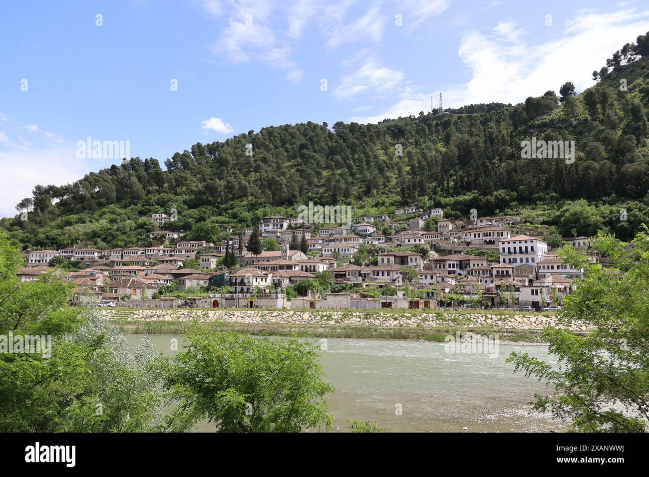 Berat- the City of a Thousand Windows-View of the old town of Gorica ...