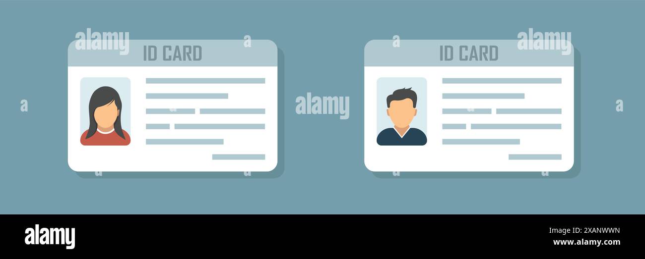 Driver license icon in flat style. Identification document vector ...