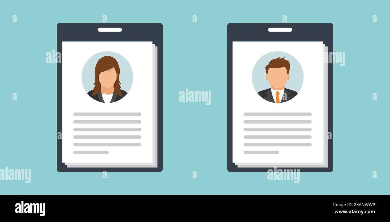 Driver license icon in flat style. Identification document vector ...