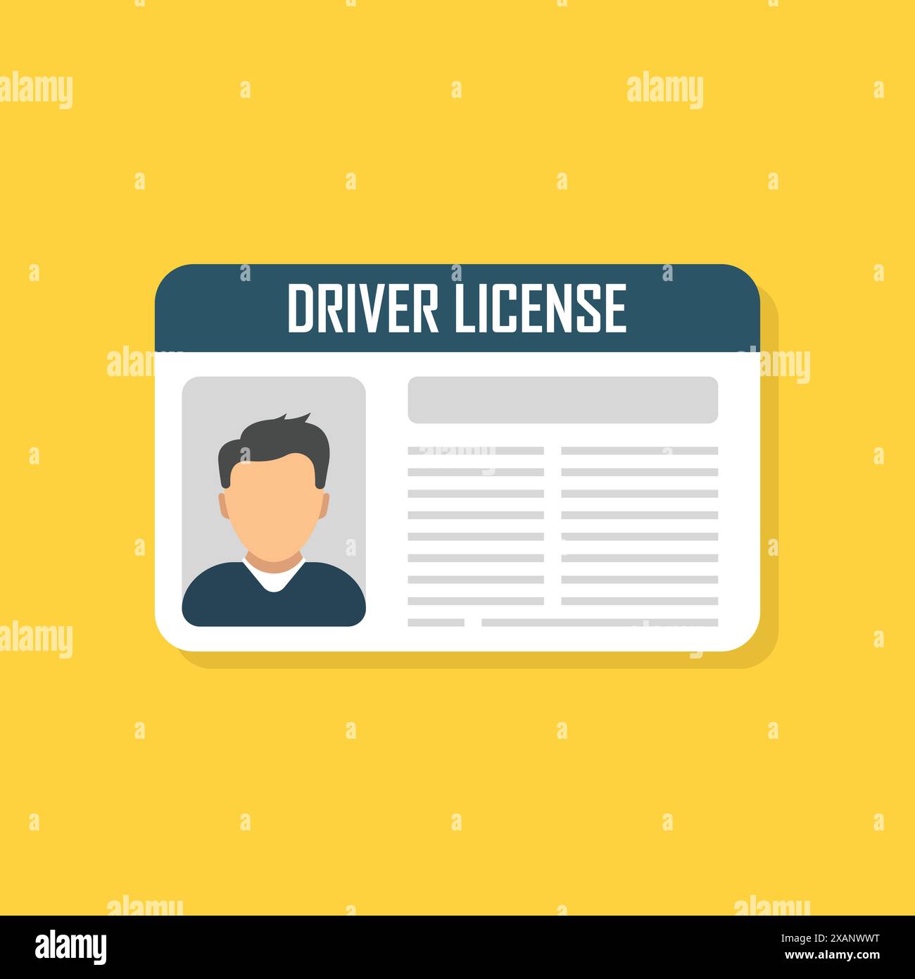 Driver license icon in flat style. Id card vector illustration on ...