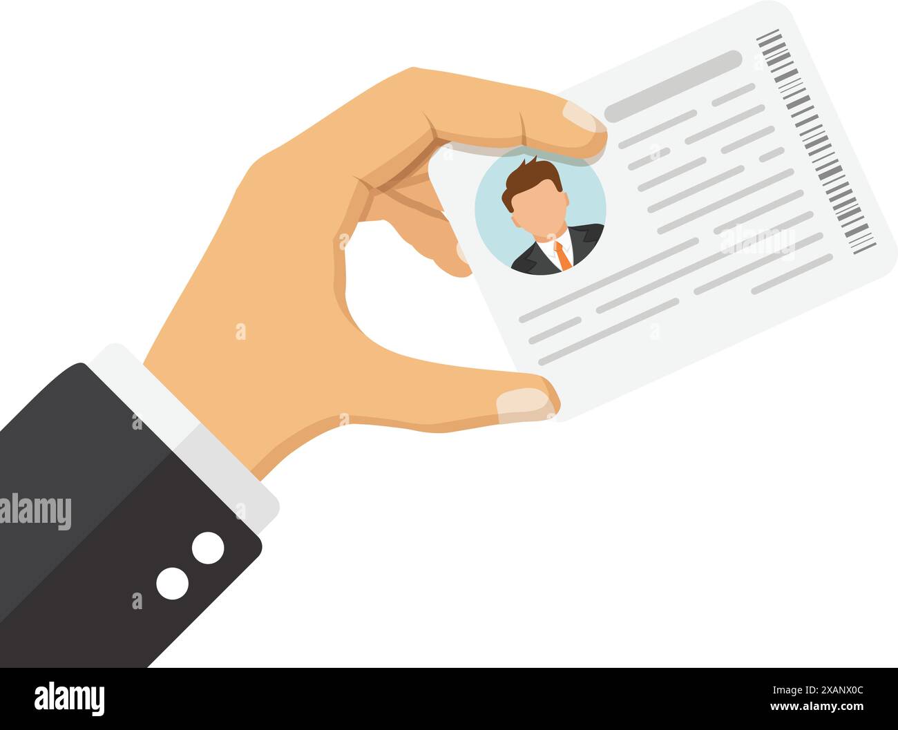 Hand holding driver license icon in flat style. Identification document ...