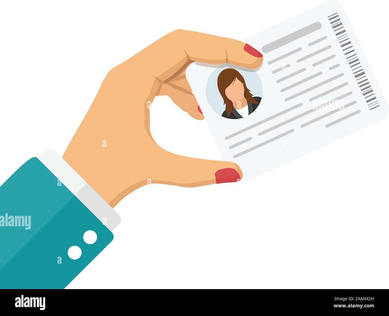 Hand holding driver license icon in flat style. Identification document ...