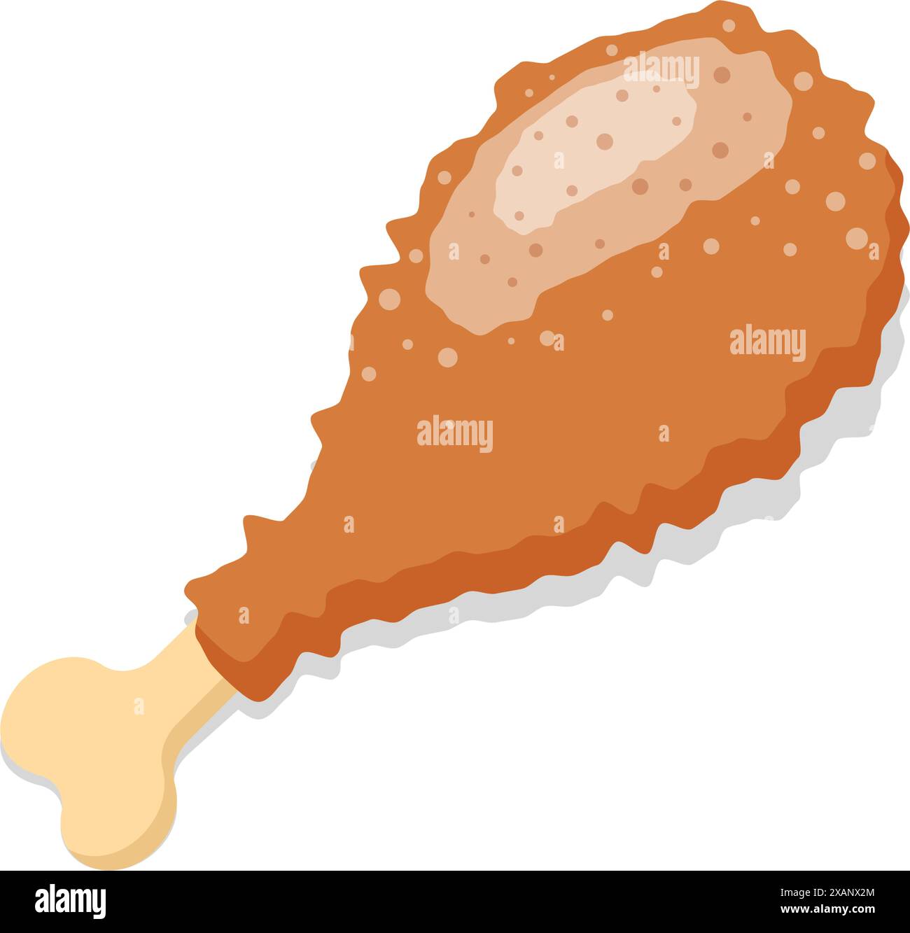 Chicken leg icon in flat style. Fast food menu vector illustration on ...