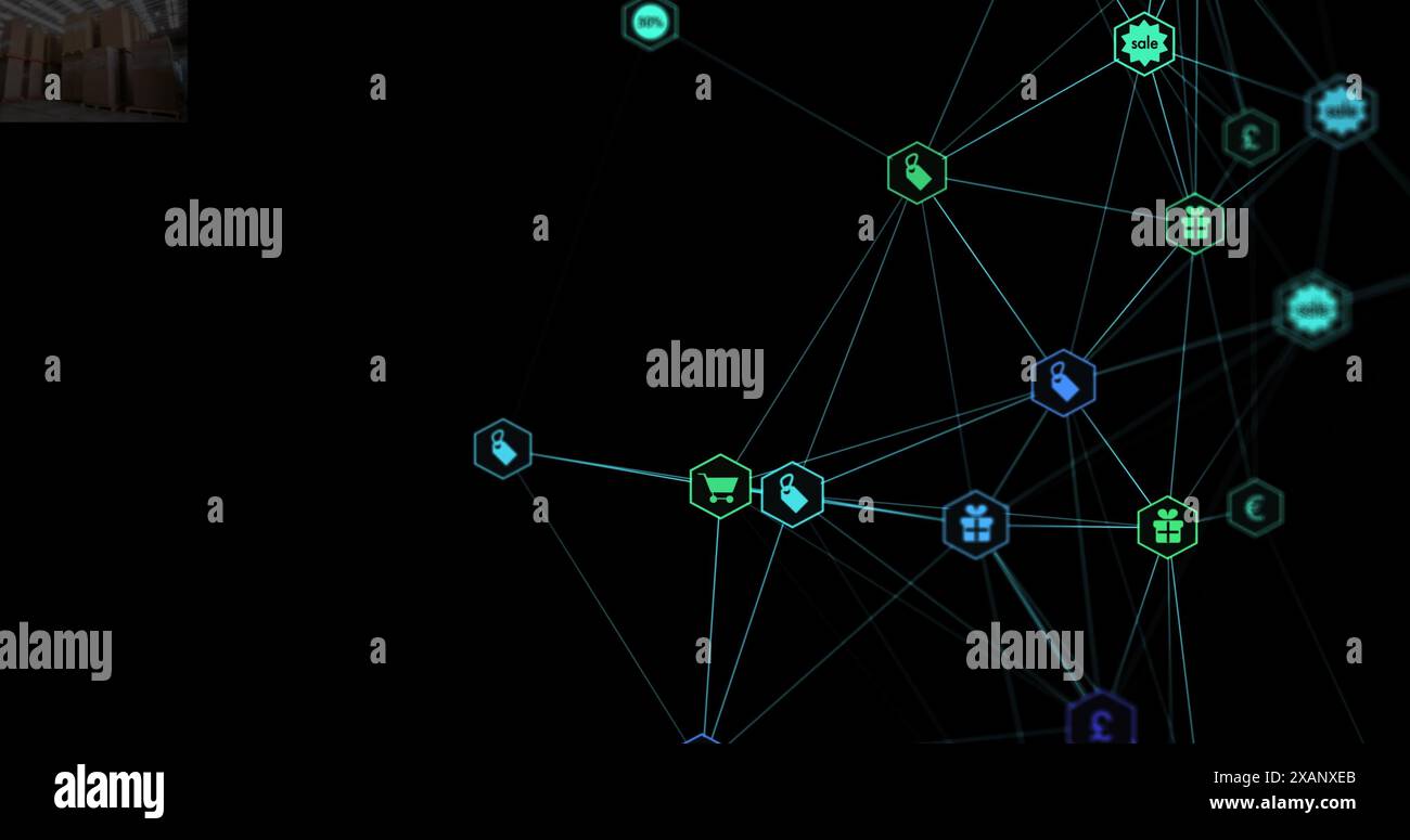 Digital animation network connections copy hi-res stock photography and ...