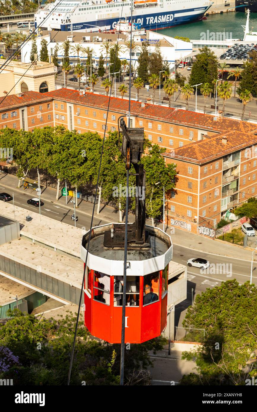 Cable Car (1931) travelling from the port or harbour of Barcelona to ...
